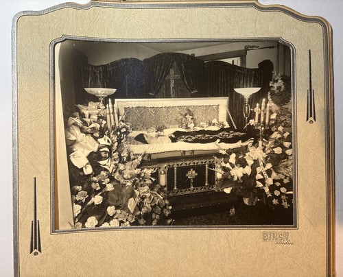 Antique Post Mortem Woman Coffin/Funeral Home/Large Cabinet Photo 1920 ...