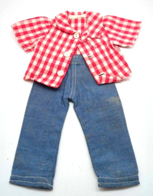 Red Check Jacket Top With Jeans Doll Outfit - Possibly American Girl ...