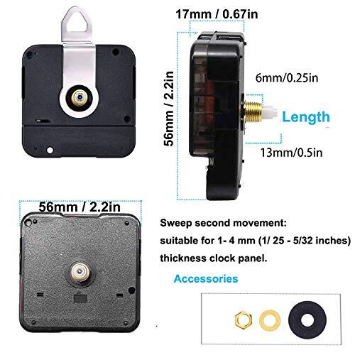 2 Pack Non Ticking Wall Miniature Clock Movements Mechanism with 5 ...