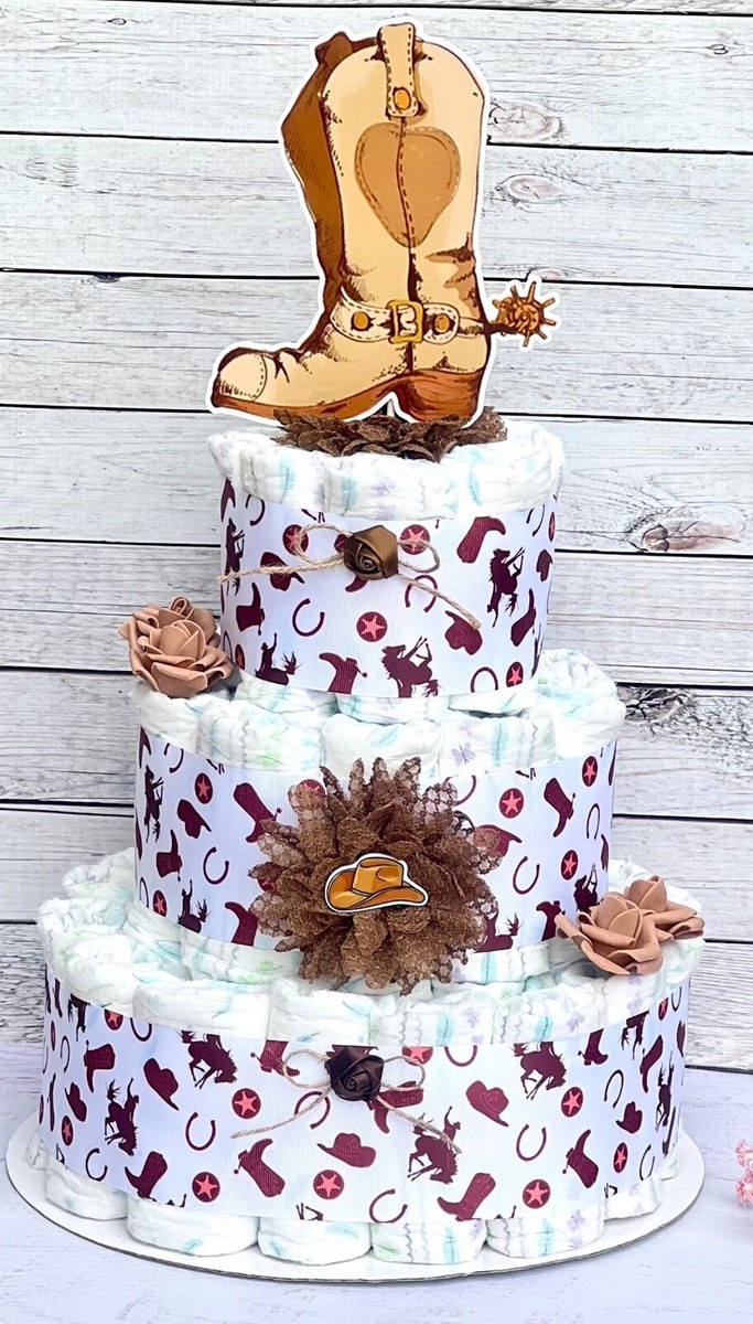 Western Baby Shower Diaper Cake