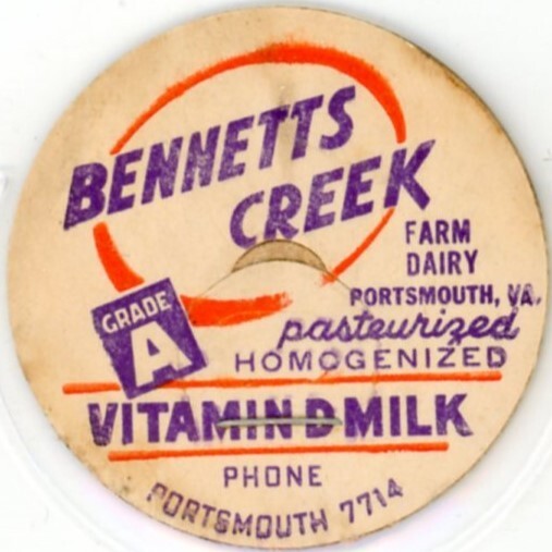 Milk Cap - Bennett's Creek Farm Dairy - Portsmouth, (Virginia, VA ...