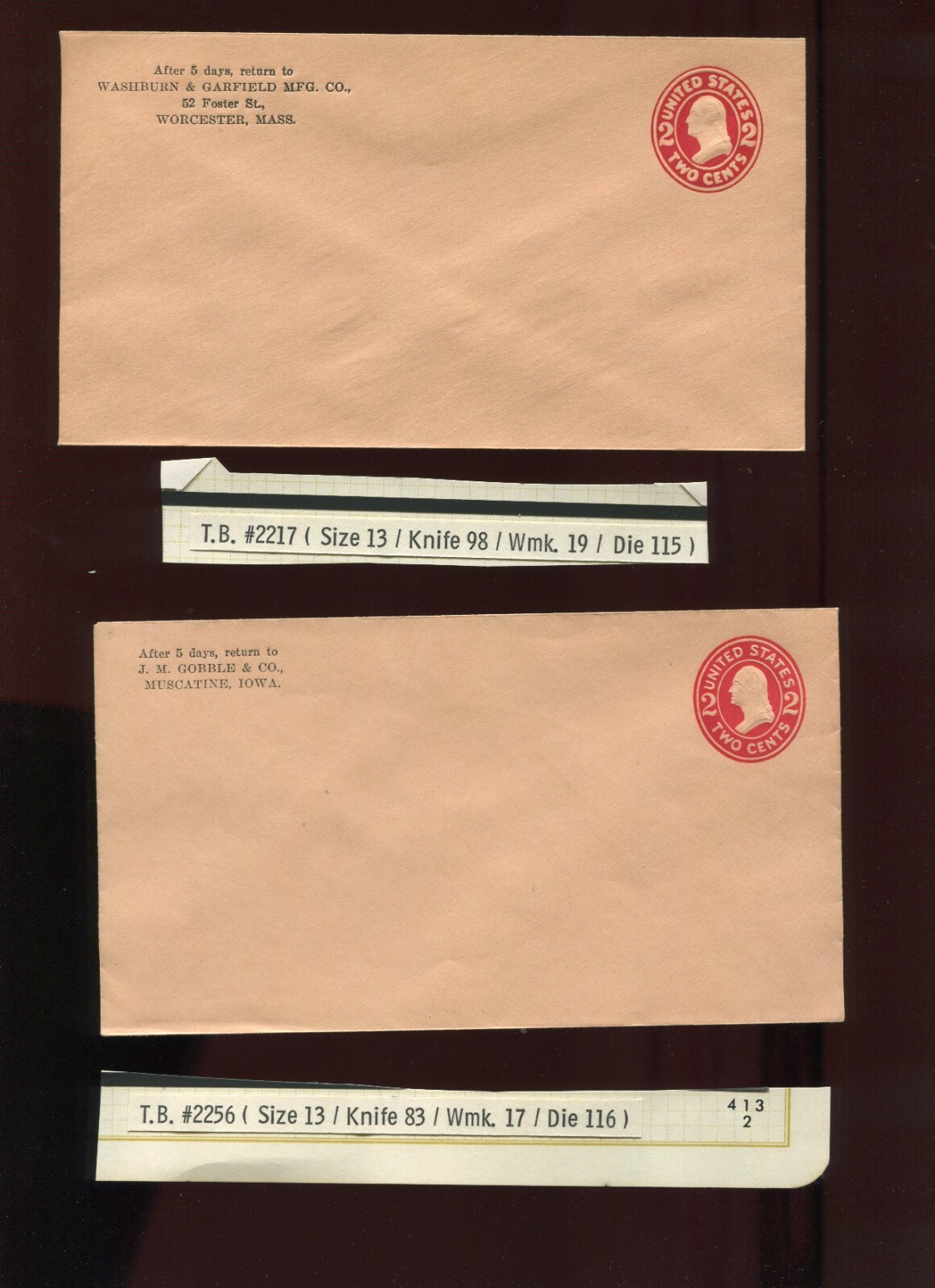 U413-413g Set of 8 Entire Envelopes on Oriental Buff w/Scarce U413f ...
