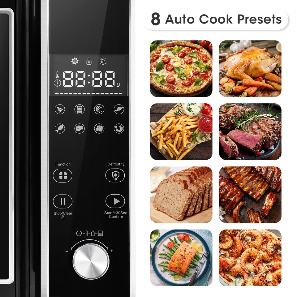Smart 24L Microwave Oven Air Fryer Combo Cooker LED Display Countertop ...