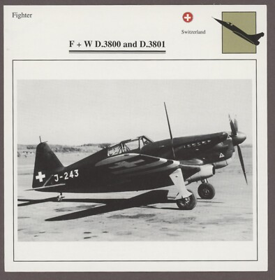 F+W D-3800 and D-3801 Edito Service Warplane Aircraft Military Card ...