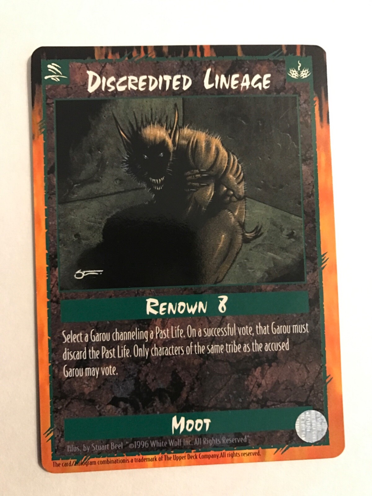 DISCREDITED LINEAGE : RAGE LEGACY CCG Moot card, White Wolf 1996 TCG ...