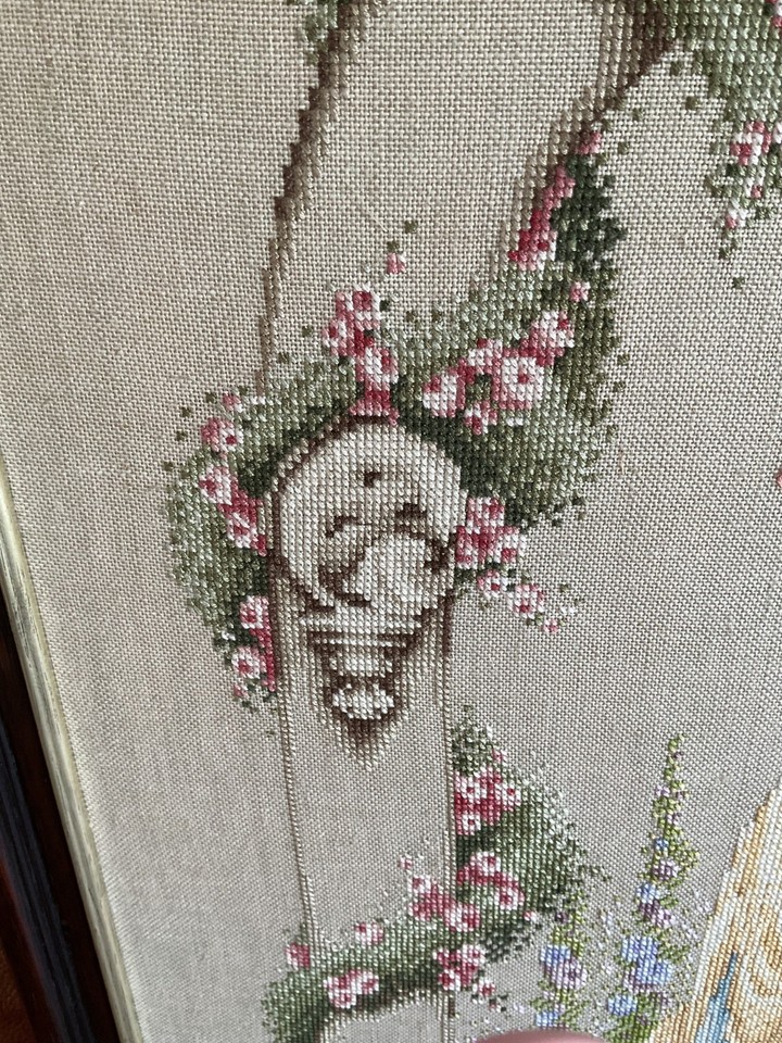 Finished Framed Completed Cross Stitch The Rose of Sharon from ...