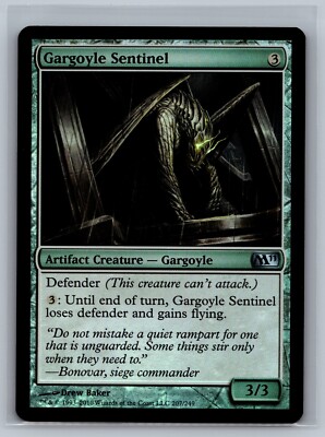 Magic The Gathering Magic 2011 Gargoyle Sentinel #207/249 Foil MTG M11 ...
