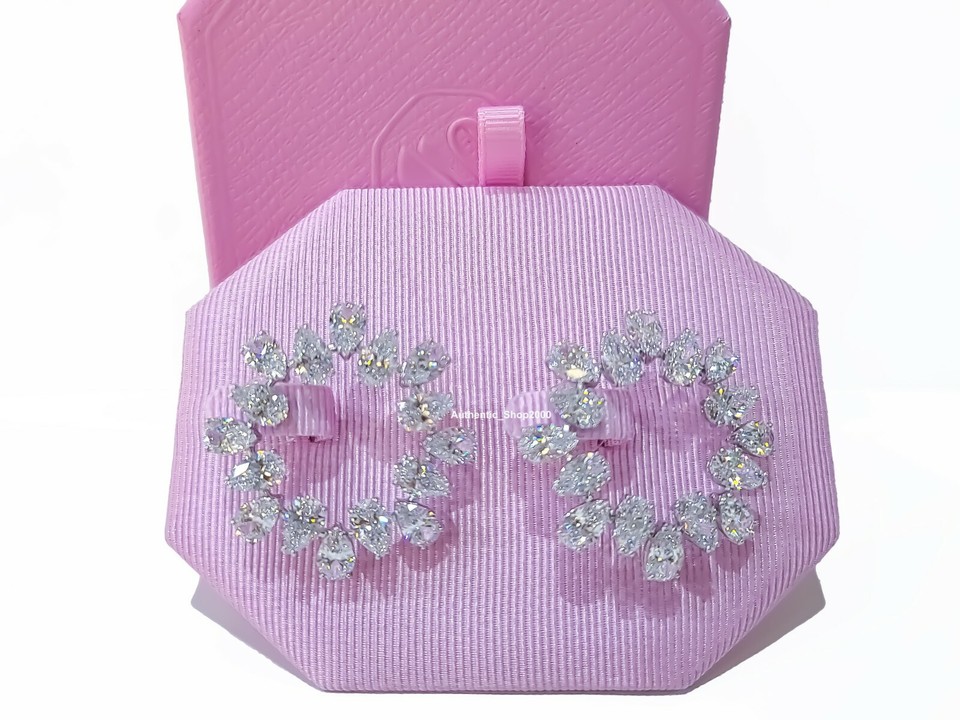 100% SWAROVSKI Rhodium Pear Cut Sparkle crystals Millenia earrings ...