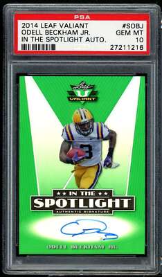 Odell Beckham Jr. Rookie Card 2014 Leaf Draft Autographs #A-OBJ PSA 10 ...