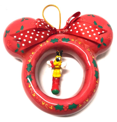 Disney Pluto in Stocking with Bone Mickey Head Christmas Ornament | eBay
