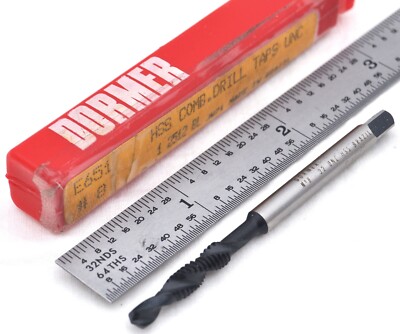 DORMER E651 Spiral Flute Machine HSS COMB. DRILL TAP Selection #8-32 ...