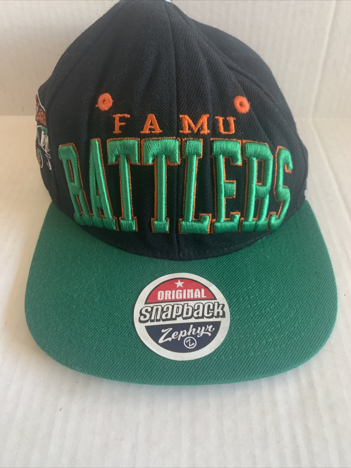 Vintage famu rattlers snapback Green black orange - Gem