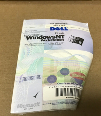 Windows NT Server 4.0 Workstation CD + 3.5" Floppy Disks w/KEY, SEALED ...