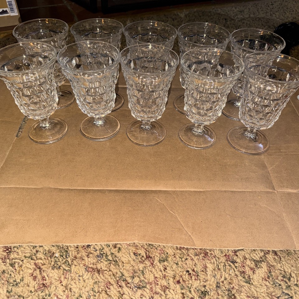 10 Vtg Fostoria American Clear 5-1/2 Inch Low Water Goblet 1950s MCM ...
