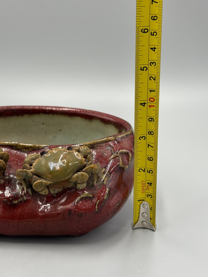 Antique 20th c. Chinese Shiwan Pottery Chinese Clay Red Glazed Crab ...