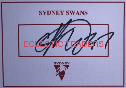 Corey Warner SIGNED Sydney Swans Card. AFL Football. Gulden Heeney ...
