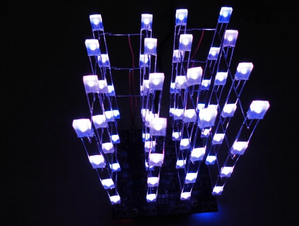 3D LED Light Squared 4x4x4 2*5*7MM LED Cube LED Red/Blue Ray DIY K9 | eBay