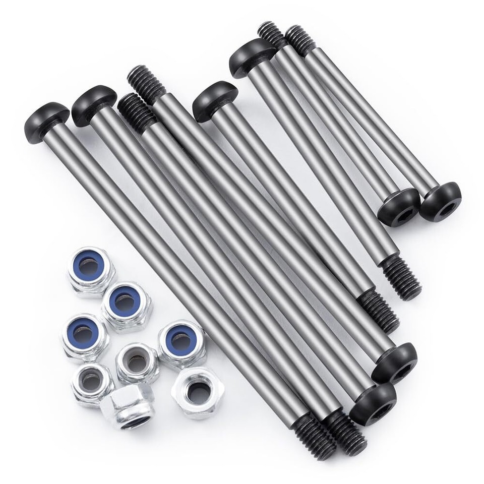 Polished Steel Lock-nut Style Hinge-Pin Threaded Hinge Pins Set ...