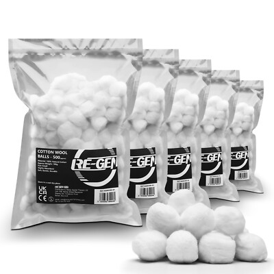RE-GEN 2500 Pack 100% Natural Cotton Wool Absorbent Healthcare ...