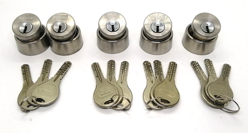 GOAL Dimple Key Cylinder Set lot of 5 Japanese High Security Lock Used ...