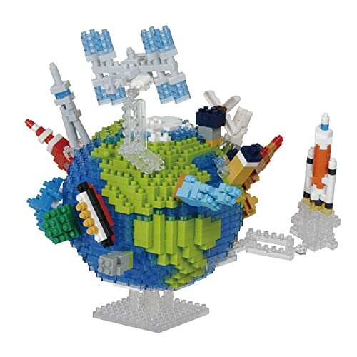 Nanoblock Earth and Moon NBM-041 nano block toy figure goods 1030P 15cm ...