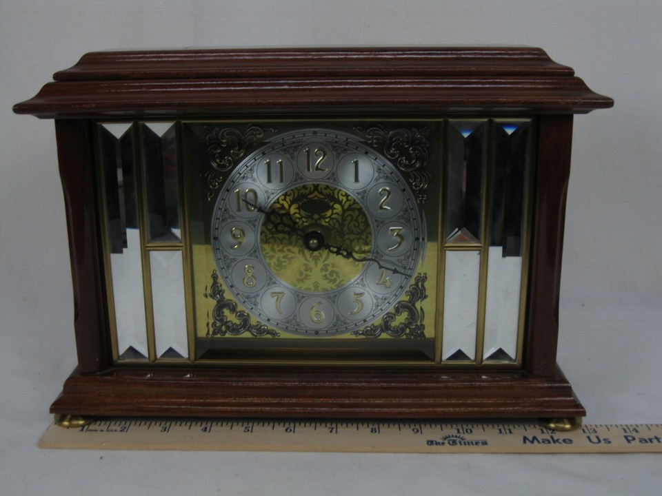 Vintage Ansonia Gold Medallion Mantle Clock #1345 c Bevelled Mirror AA ...