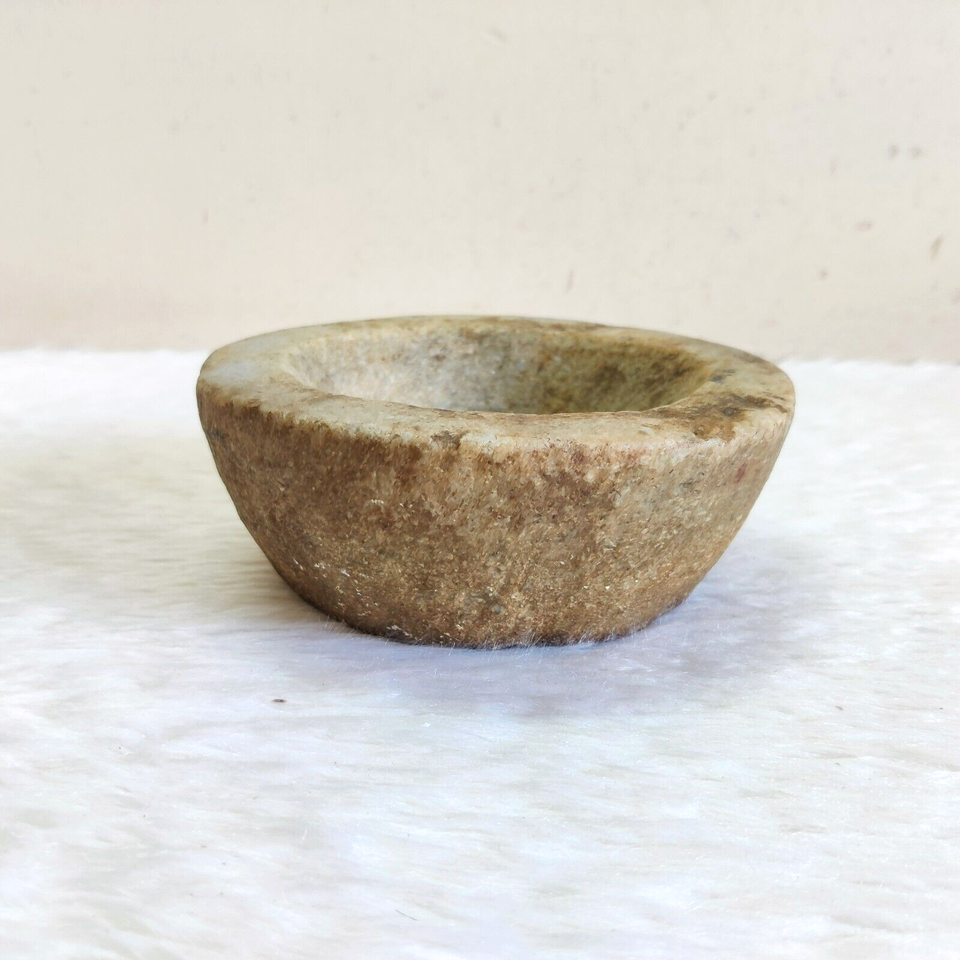 1920s Vintage Primitive Handmade Old Stone Mortar Decorative ...