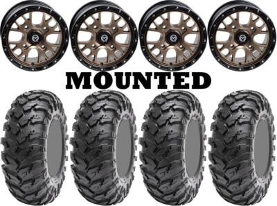 Kit 4 Maxxis MU511/MU521 Tires 27x9-14/27x11-14 on Moose 545X Bronze ...