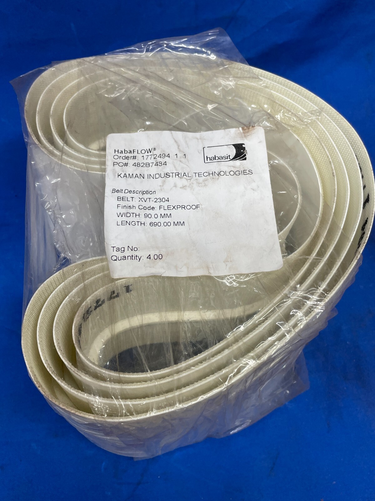 HABASIT CONVEYOR BELT XVT-2304 90MM WIDTH 690MM LENGTH QTY OF 4 | eBay
