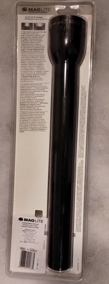 Maglite 4D Pro Xenon Torch Flashlight 267 Metres 4-Cell D Mag-Lite USA ...
