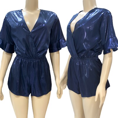 Victorias Secret Very Sexy Sleepwear Shiny Romper Jumper Small Metallic ...