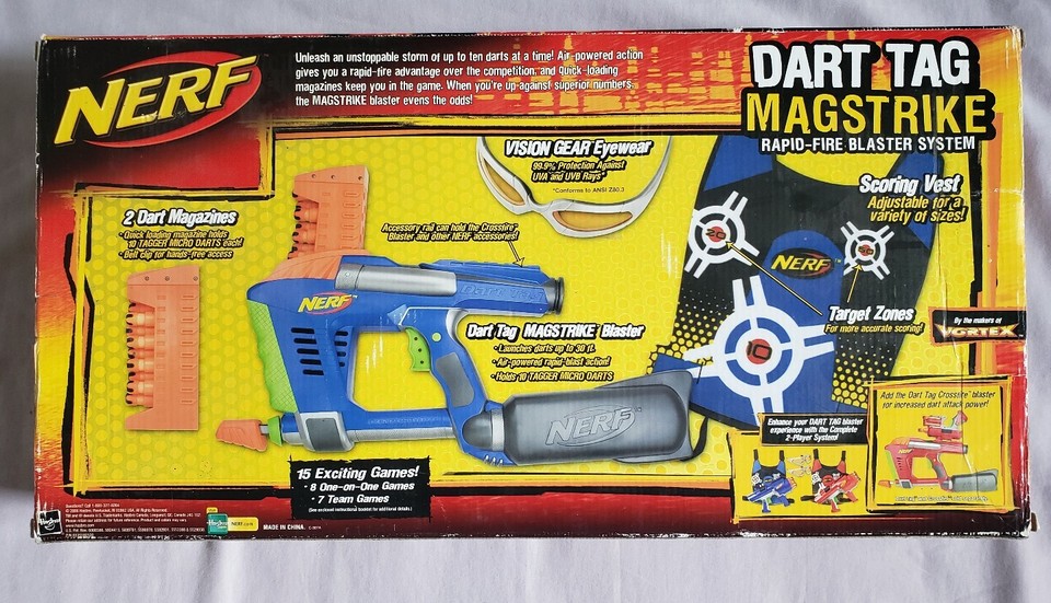 Hasbro Nerf Dart Tag MagStrike Rapid-Fire Blaster System (Blue) | eBay