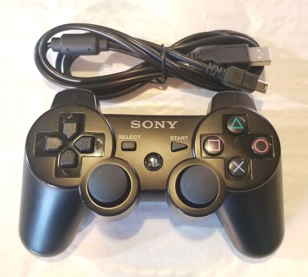 Sony Playstation 3 (PS3) Sixaxis DualShock 3 Controller Black Genuine ...