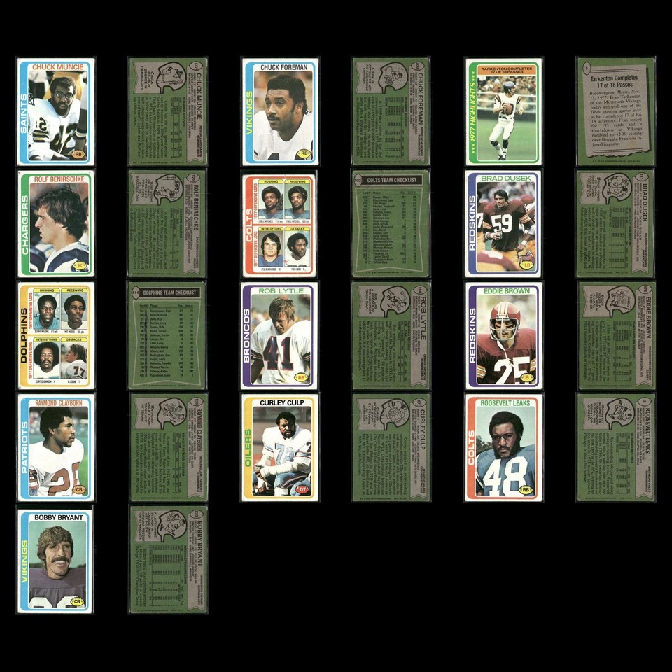 1978 Topps Football Card Lot x298 Stars RCs Cowboys Vikings HOF | eBay