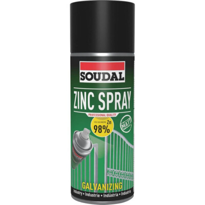 Soudal Zinc Spray Matte Zinc Primer Rust Protection Zinc Spray Aerosol ...