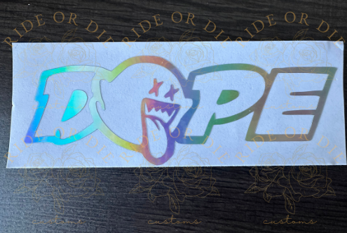 DOPE Ghost Boo HOLOGRAPHIC JDM Vinyl Decal Sticker - Multiple Colors ...