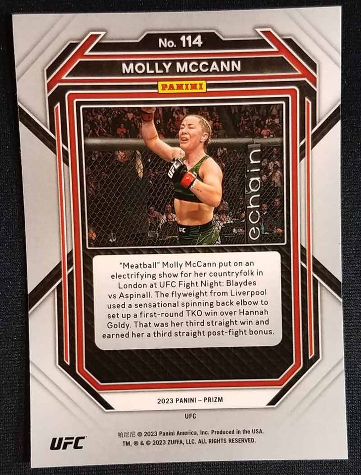 2022 Panini Prizm UFC #114 Molly McCann Rookie RC NM-MINT++ | eBay