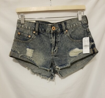 PacSun BULLHEAD Slouchy Shorts Juniors Sz 1 Indigo Blue Distressed ...