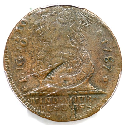 1787 8-X R-3 PCGS XF 40 Multiple Strikes Fugio Cent Colonial Copper ...