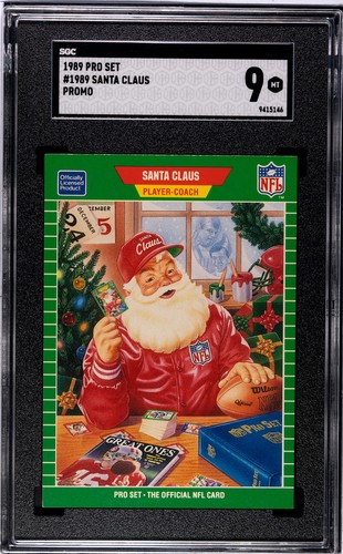 1989 PRO SET SANTA CLAUS ROOKIE SGC 9 MINT FOOTBALL CARD PROMO ...