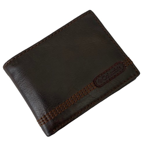 Columbia Brown Leather RFID Bi Fold Wallet with Dual ID Windows ...