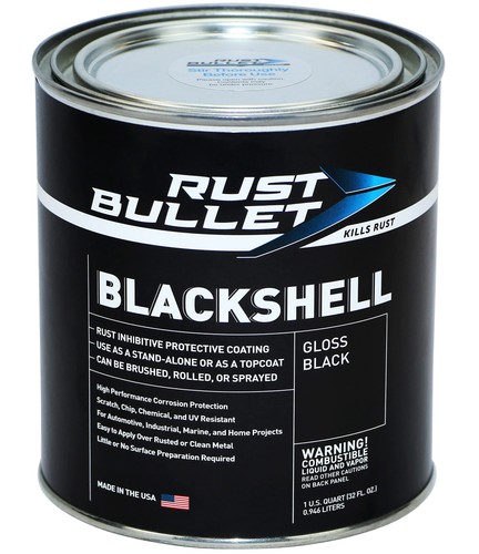 RUST BULLET BlackShell - Gloss Black - 1 Quart - Corrosion Preventive ...
