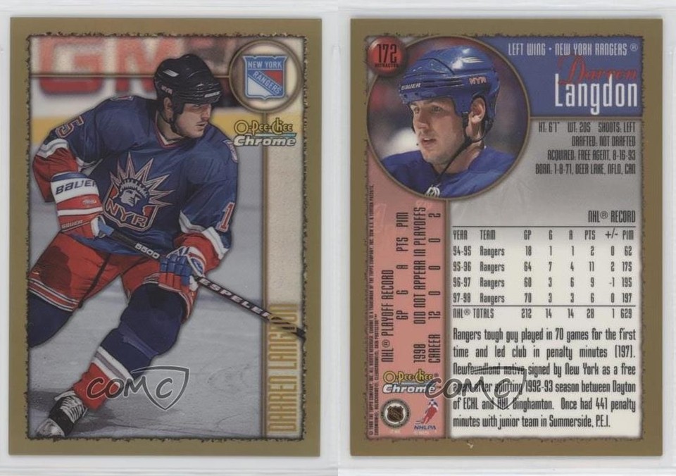 1998-99 O-Pee-Chee Chrome Refractor Darren Langdon #172 6m1 | eBay UK