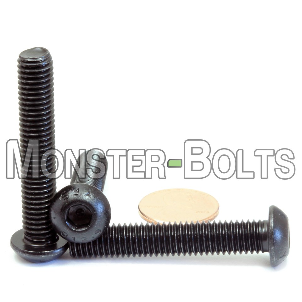 M8 Button Head Socket Cap Screws, 12.9 Steel w/ Black Ox ISO 7380, 1.25 ...