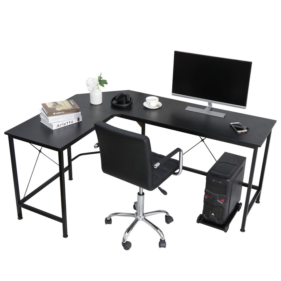 Computer L-Shaped Desk Gaming Laptop Table Corner Workstation Office ...