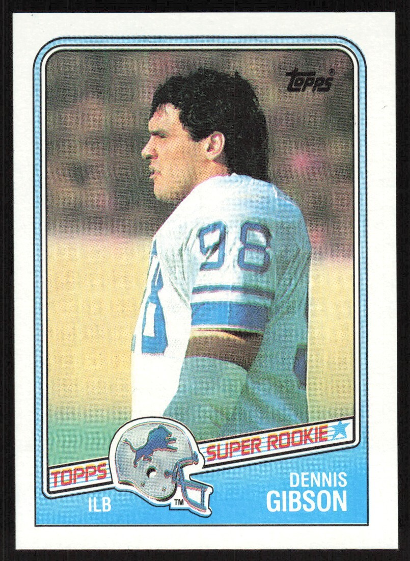 1988 Topps Football Super Rookie Dennis Gibson RC #380 Detroit Lions | eBay