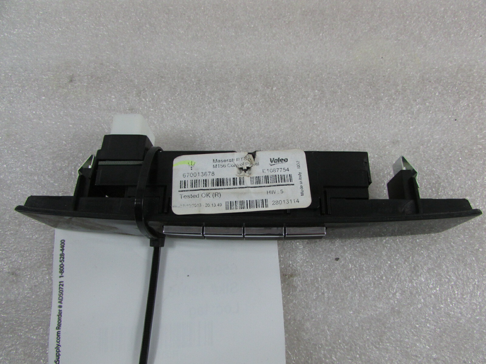 Maserati Quattroporte, Interior Dash Seat Switch, Used, P/N 670013678 ...