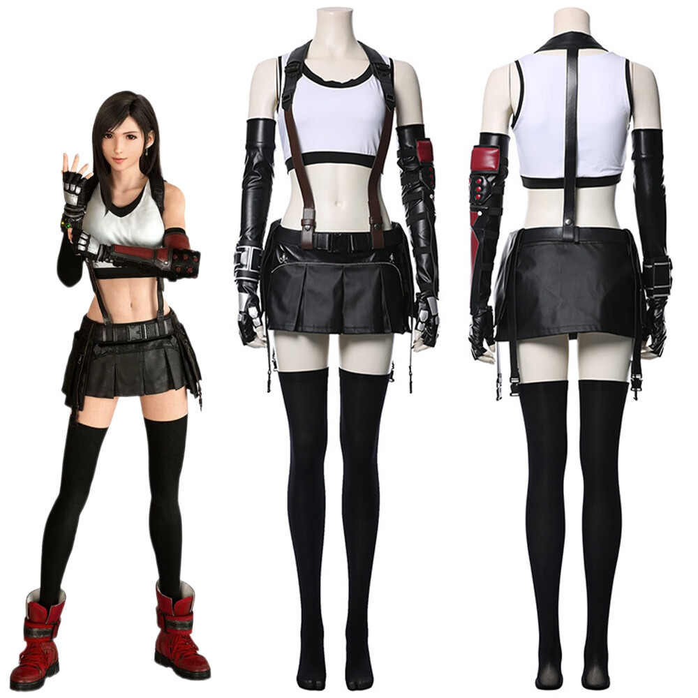 Final Fantasy VII Remake Tifa Lockhart Cosplay Costume Outfit Halloween ...