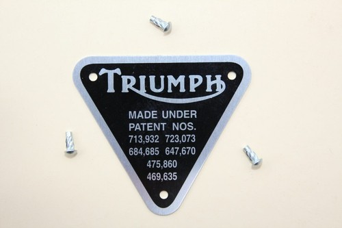 TRIUMPH TWINS MOTORCYCLE PATENT PLATE | eBay