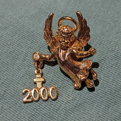 Ballou Reg'd 130 Years Millennial Guardian Angel Gold Tone Clear ...